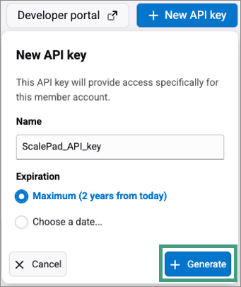 Generating an API key in ScalePad Hub (BETA) – ScalePad